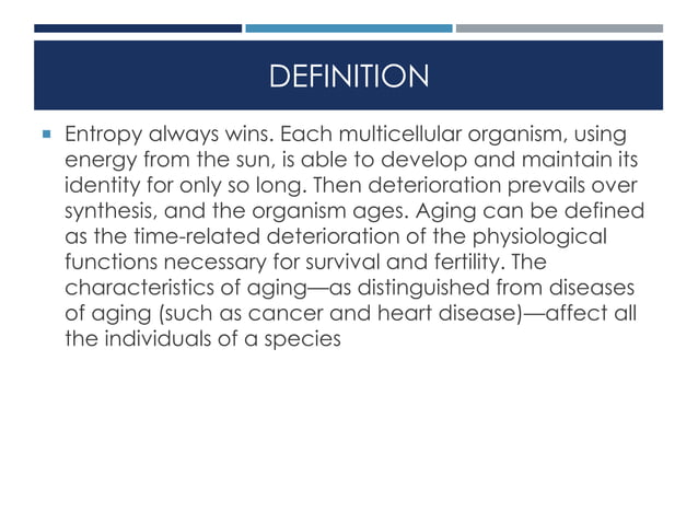 Definition of Aging | PPTX | Eldercare | Family and Relationships