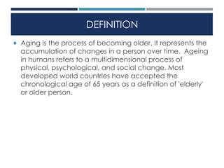 Definition of Aging | PPT