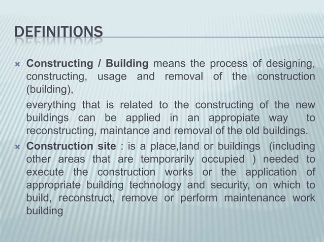 Building Construction Class 2. definitions | PPTX | Civil Engineering ...