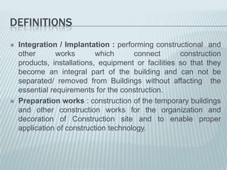 Building Construction Class 2. definitions | PPTX