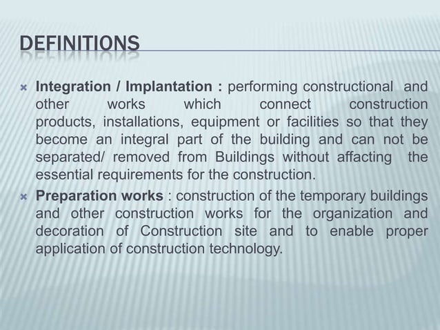 Building Construction Class 2. definitions | PPTX | Civil Engineering ...