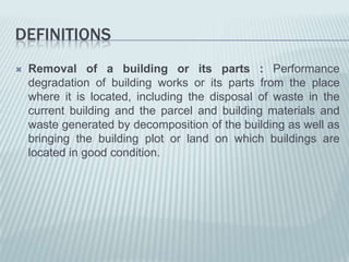 Building Construction Class 2. definitions | PPTX