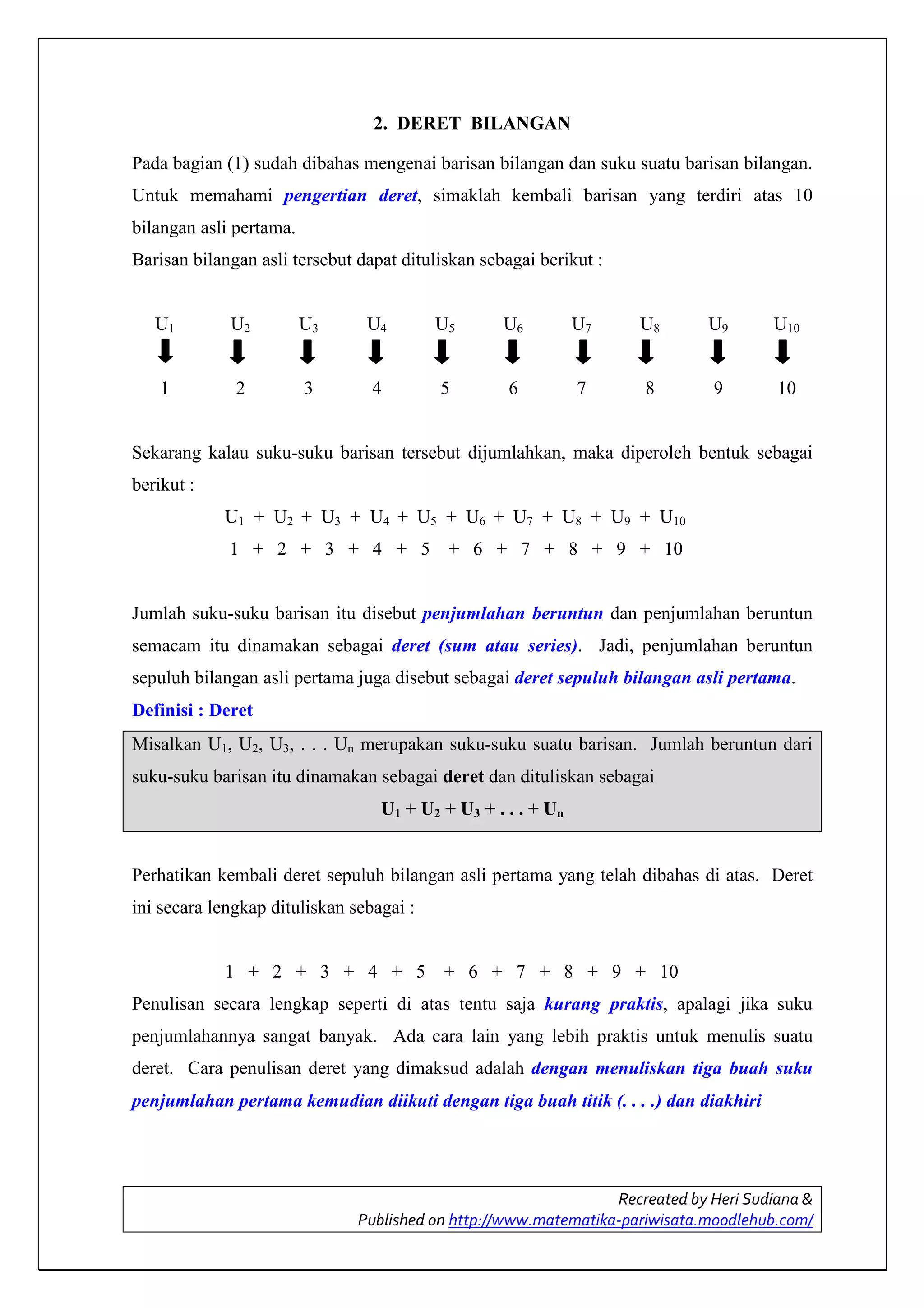 2. deret bilangan | PDF