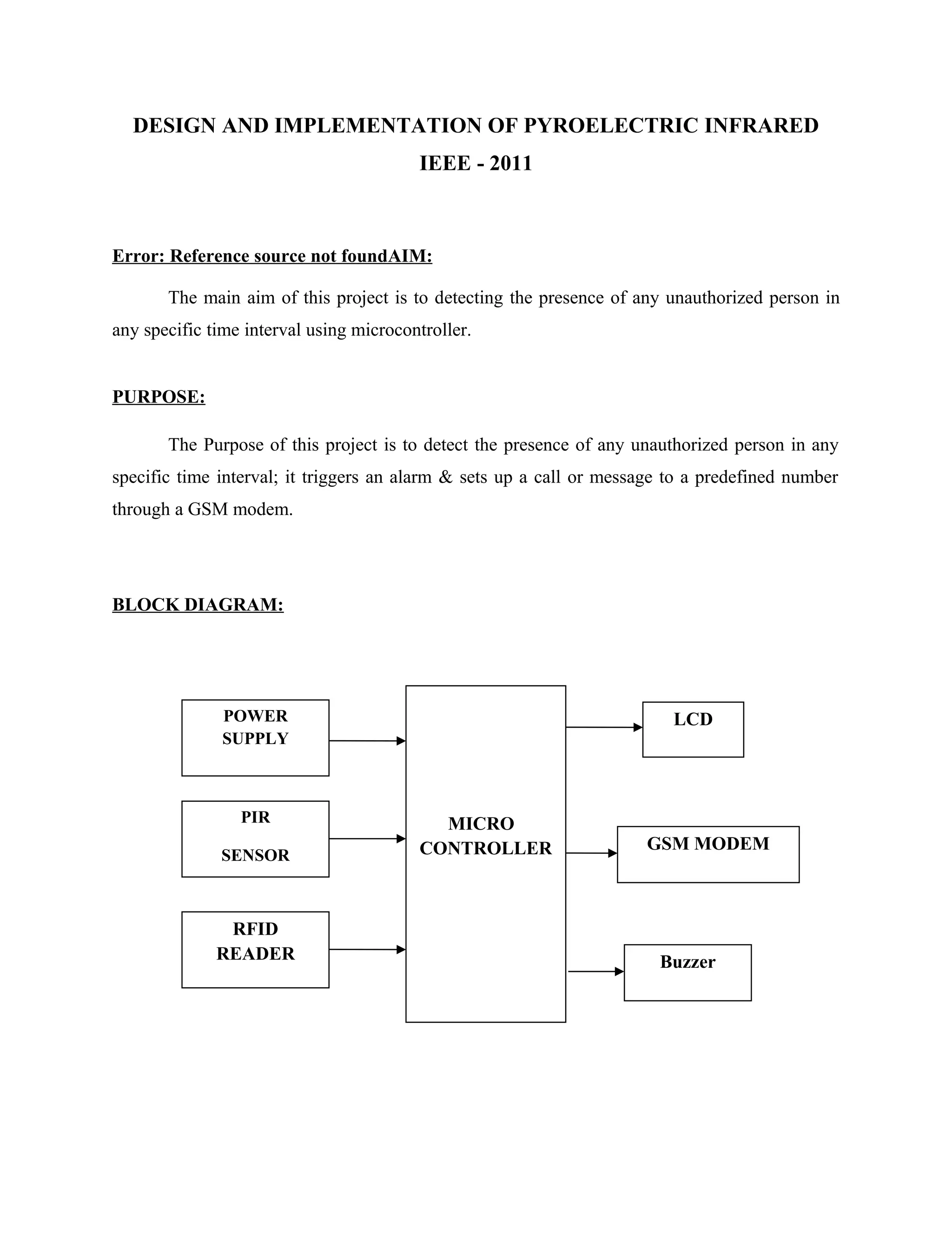 2. design and implementation of pyroelectric infrared | DOC