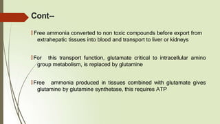 Formation & Transport of Ammonia and its Associated Disorders | PPTX