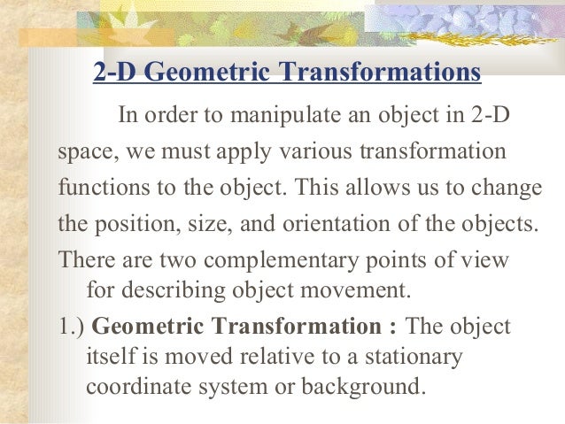 2 d geometric transformations