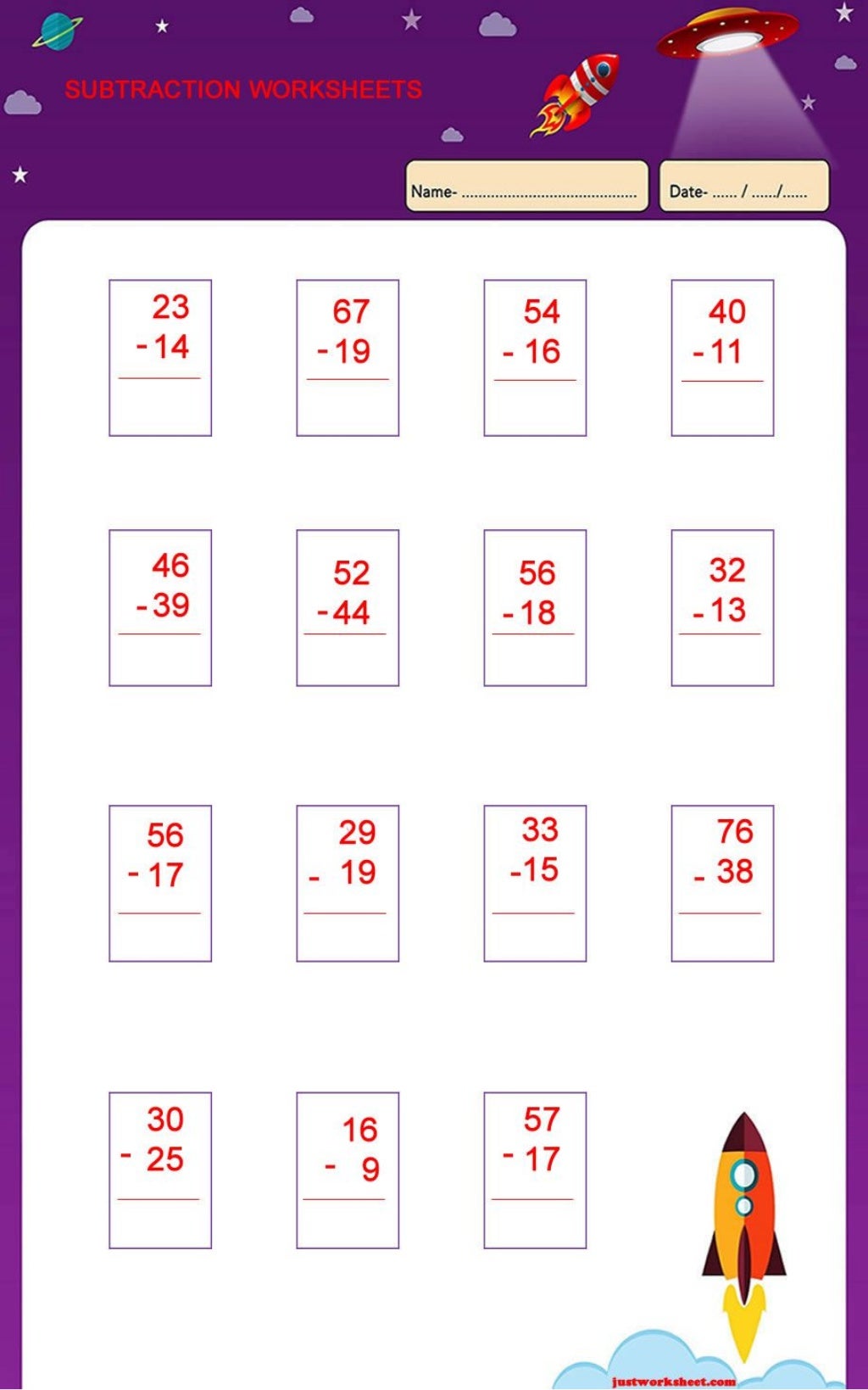 2 Digit subtraction with carry 2 Digit subtraction with carry