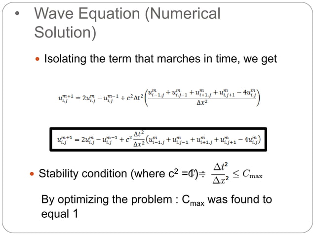 2 Dimensional Wave Equation Analytical and Numerical Solution | PPTX ...