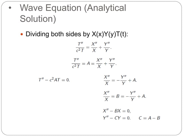 2 Dimensional Wave Equation Analytical and Numerical Solution | PPTX ...