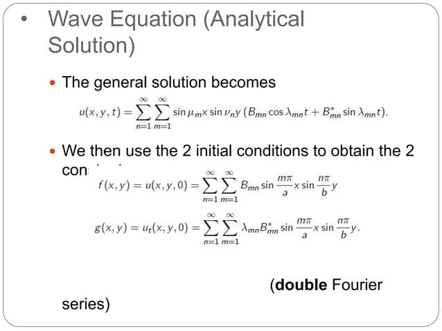 2 Dimensional Wave Equation Analytical and Numerical Solution | PPTX | Physics | Science