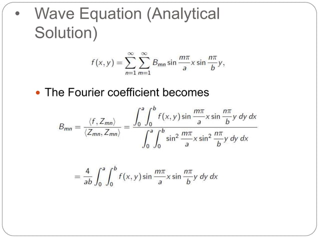 2 Dimensional Wave Equation Analytical and Numerical Solution | PPTX ...