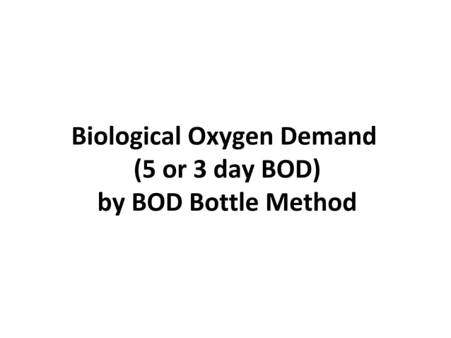 DO, BOD and COD | PPT | Chemistry | Science