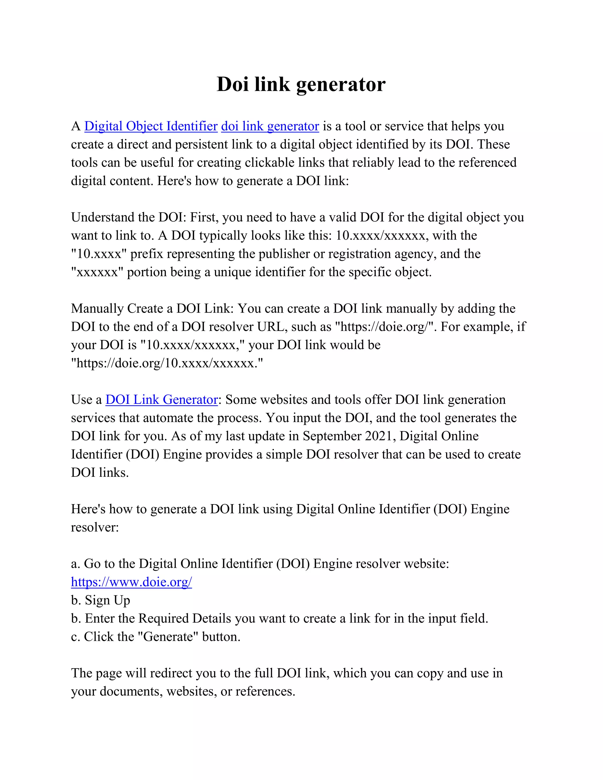 Doi link generator | PDF | Internet | Computing