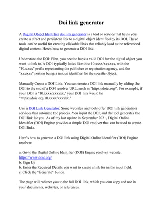 Doi link generator | PDF | Internet | Computing