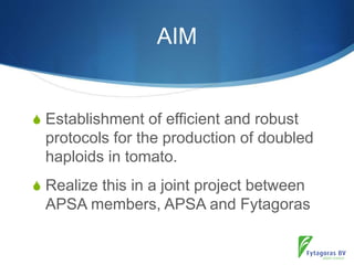 Doubled haploids from anther and pollen culture | PPT