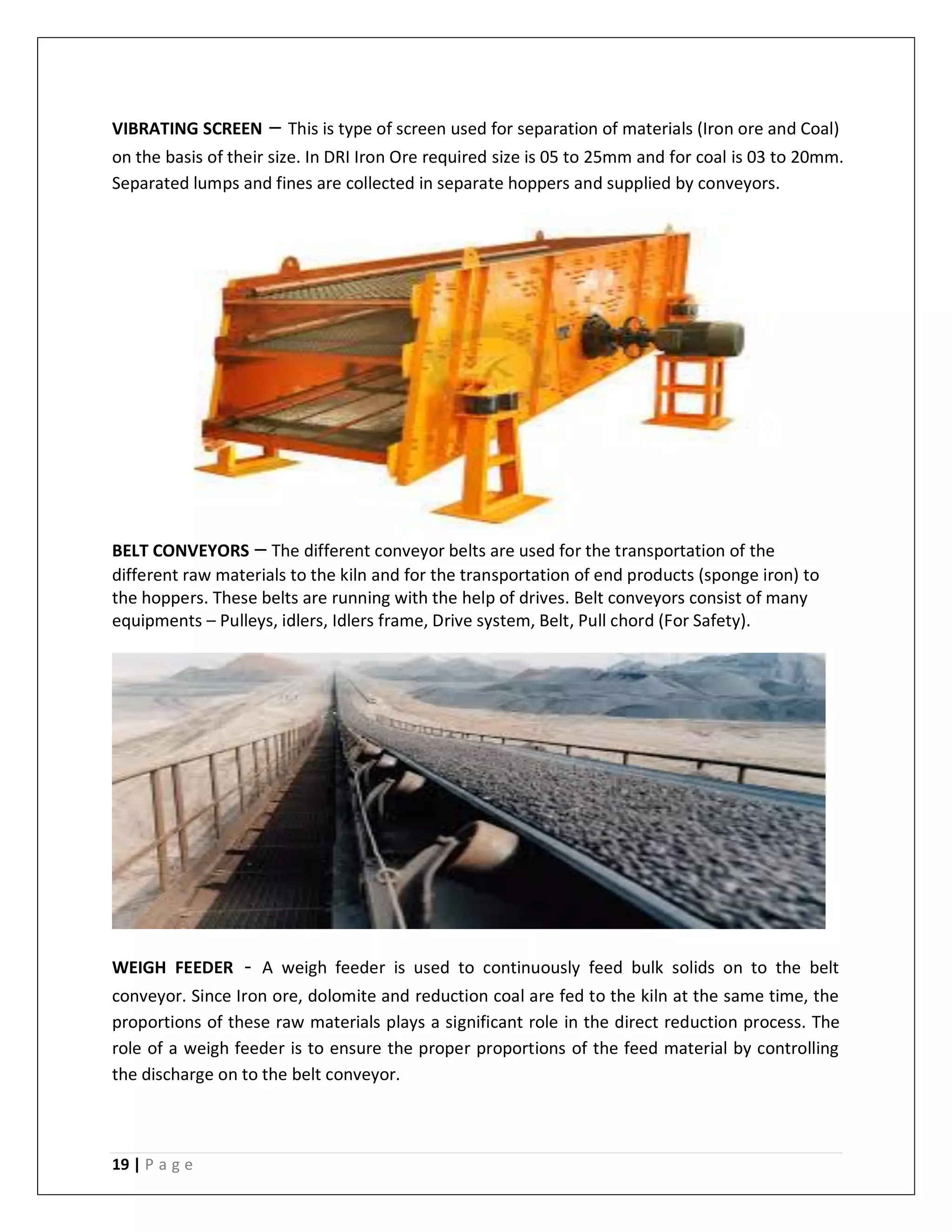 Industrial Training Report on Direct Reduced Iron Plant(DRI) | PDF