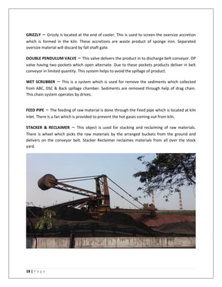 Industrial Training Report on Direct Reduced Iron Plant(DRI) | PDF