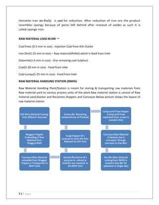 Industrial Training Report on Direct Reduced Iron Plant(DRI) | PDF