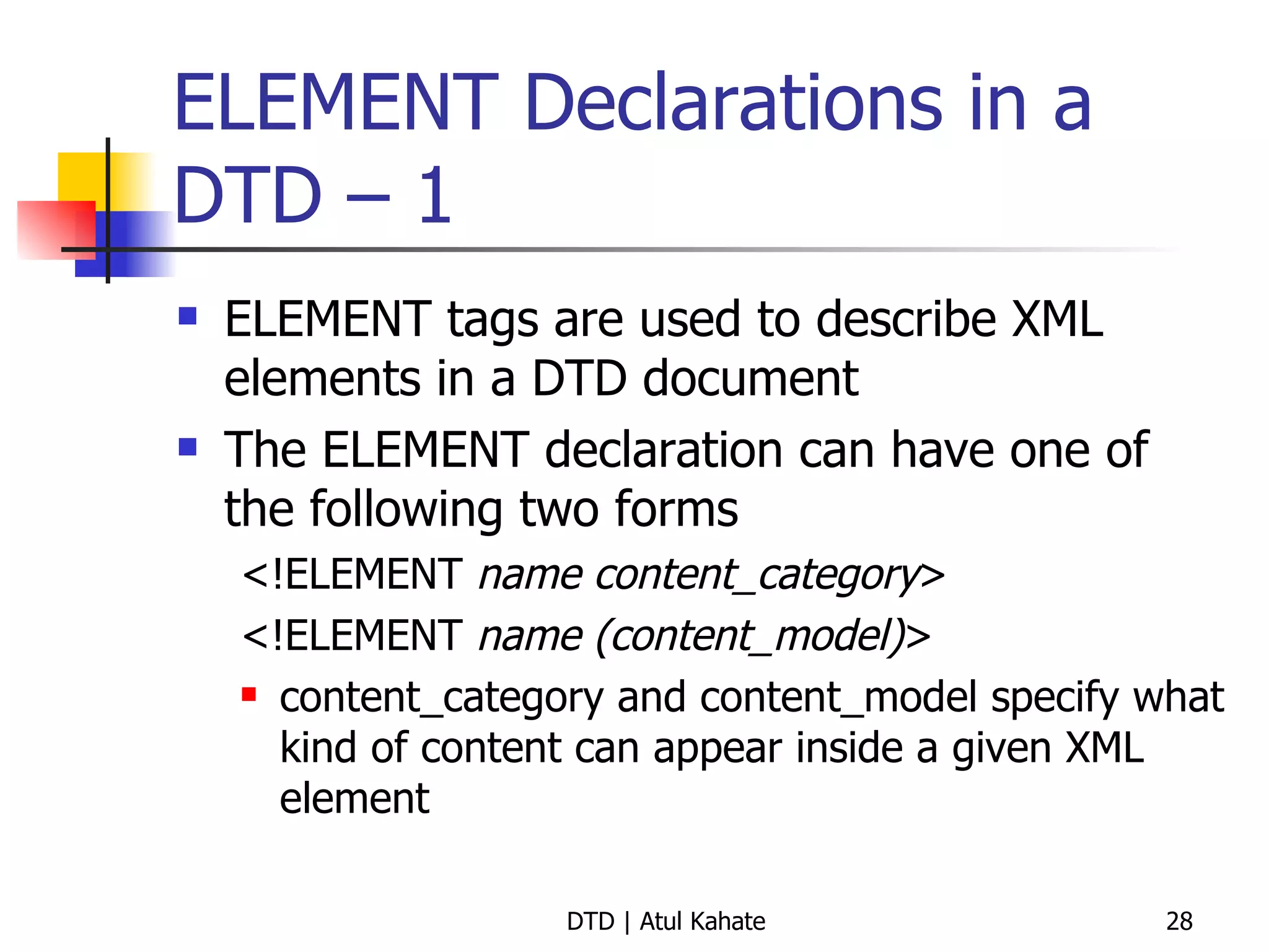 2 Dtd Validating Xml Documents Ppt