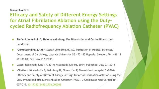 Efficacy And Safety Of Different Energy Settings For Atrial Fibrillation Ablation Using The Duty