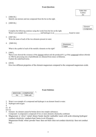 elements, compounds and mixtures | DOC