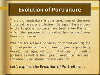 AHSArt: The Evolution of Portraiture Throughout Art History | PPTX