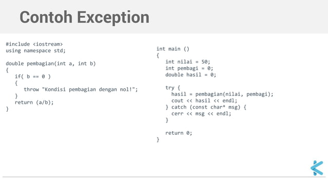 Pemrograman C++ - Exception | PPT