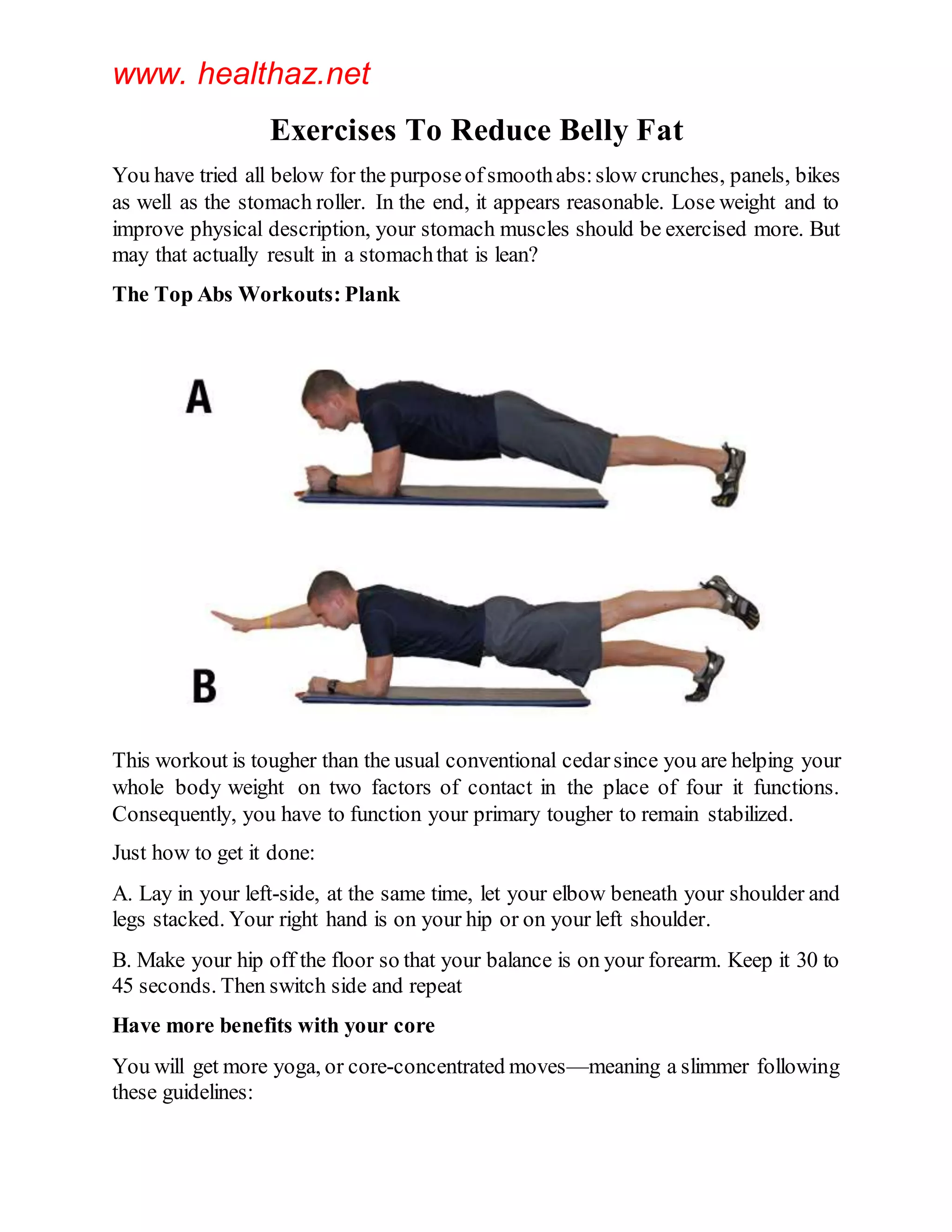 Exercises to reduce belly fat | PDF