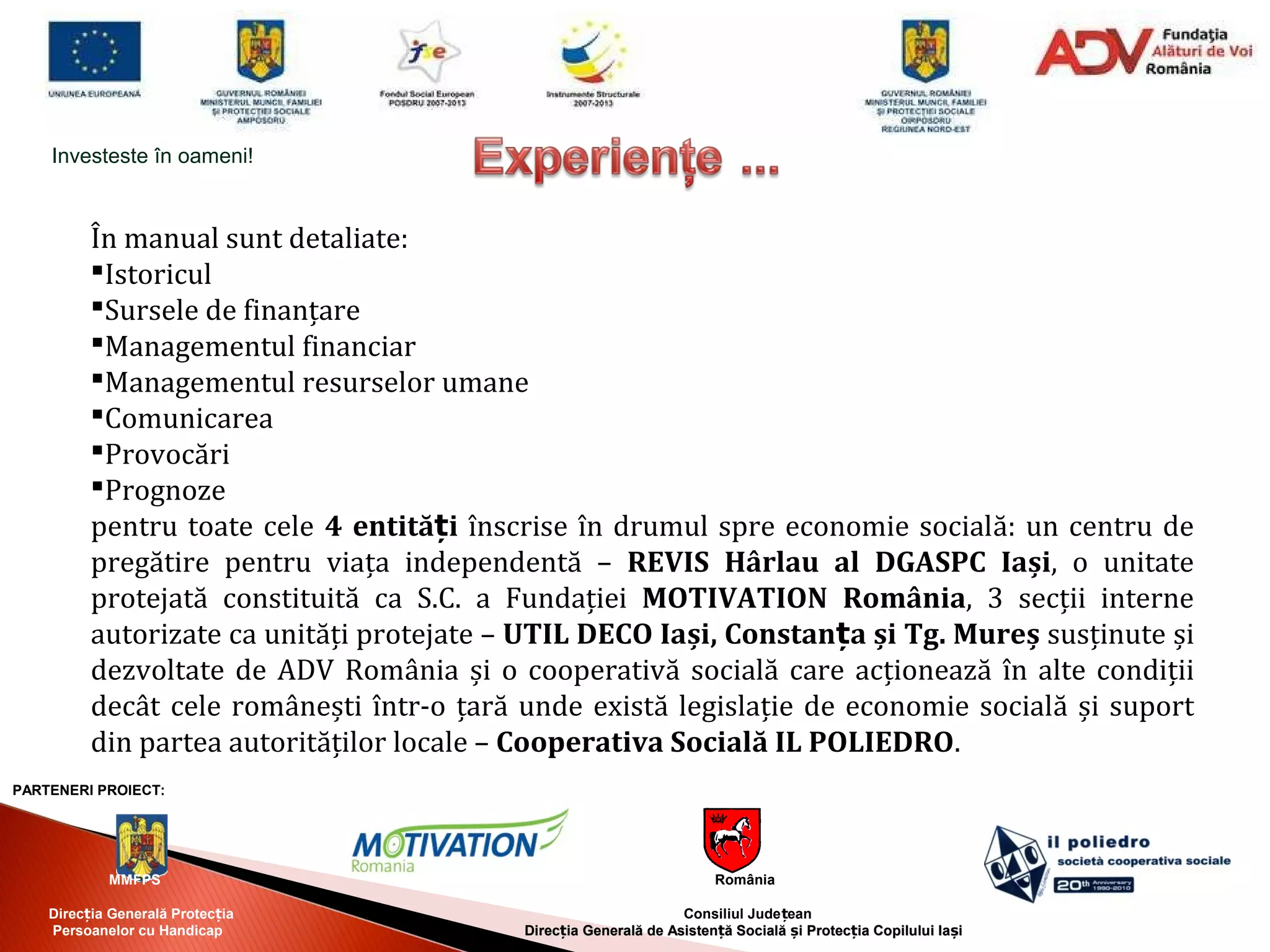 Experiente de economie sociala | PPT