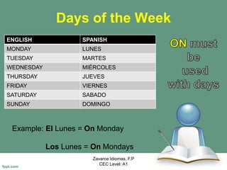 2. expressions, days of the week & numbers | PPT