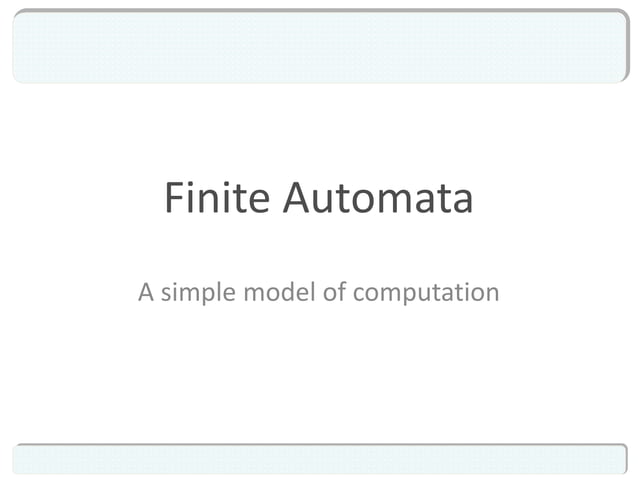Finite Automata | PPT