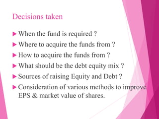 Financial Management - Finance Decisions | PPTX
