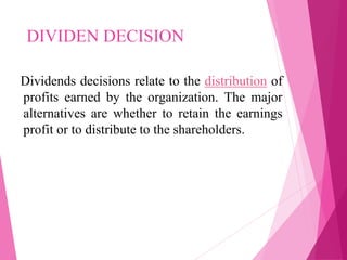 Financial Management - Finance Decisions | PPTX