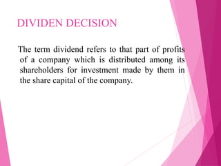 Financial Management - Finance Decisions | PPTX