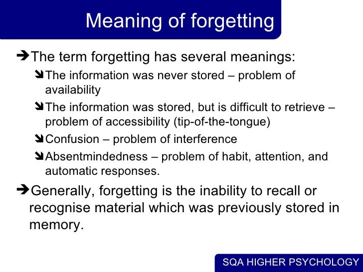 2. Forgetting