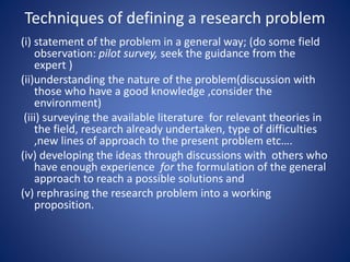 Formulation of a Research Problem | PPT