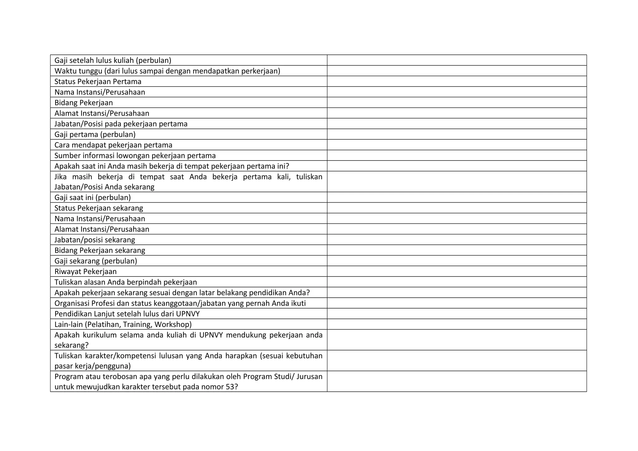 2 formulir-quisioner-tracer-study | DOC
