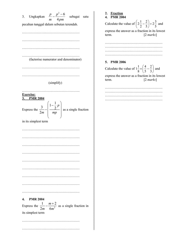 2.fraction | PDF | Physics | Science