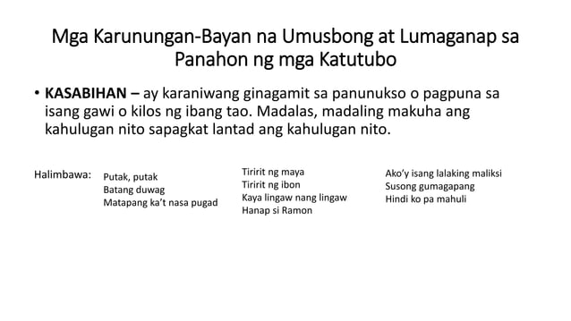 Aralin 2 Filipino 8 Karunungang-bayan | PPTX