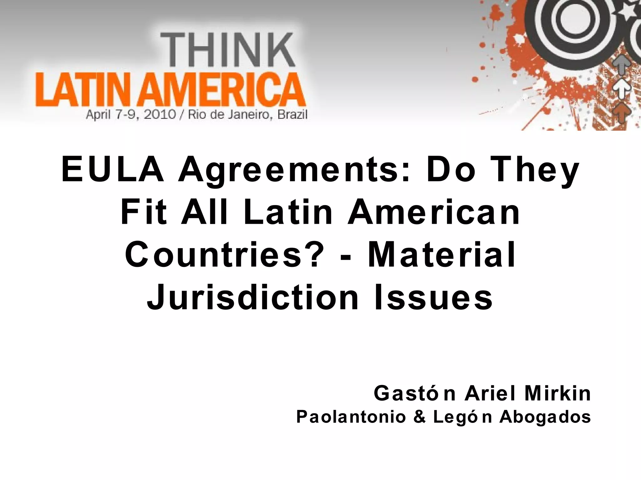 EULA Agreements: Do They Fit All Latin American Countries? | PPT