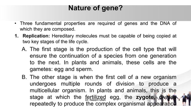 Gene- basics (Gene, nature of Gene, regulatory elements of Gene, Non ...