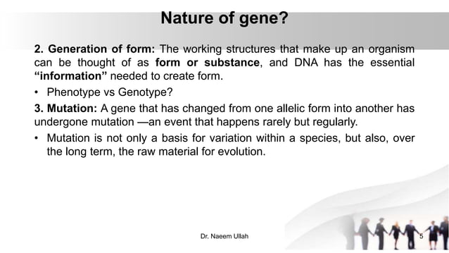 Gene- basics (Gene, nature of Gene, regulatory elements of Gene, Non ...