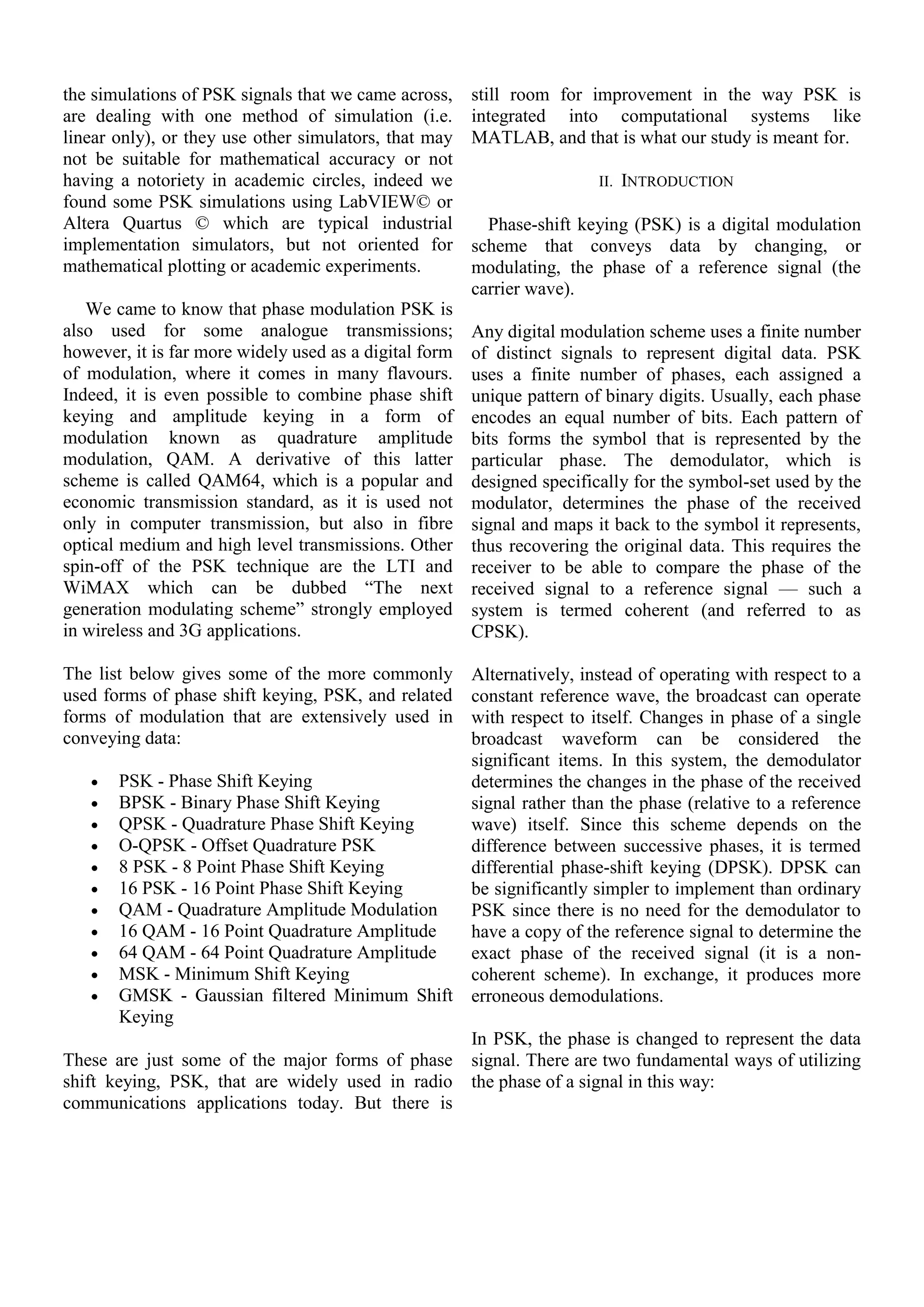 2 - Generation of PSK signal using non linear devices via MATLAB ...