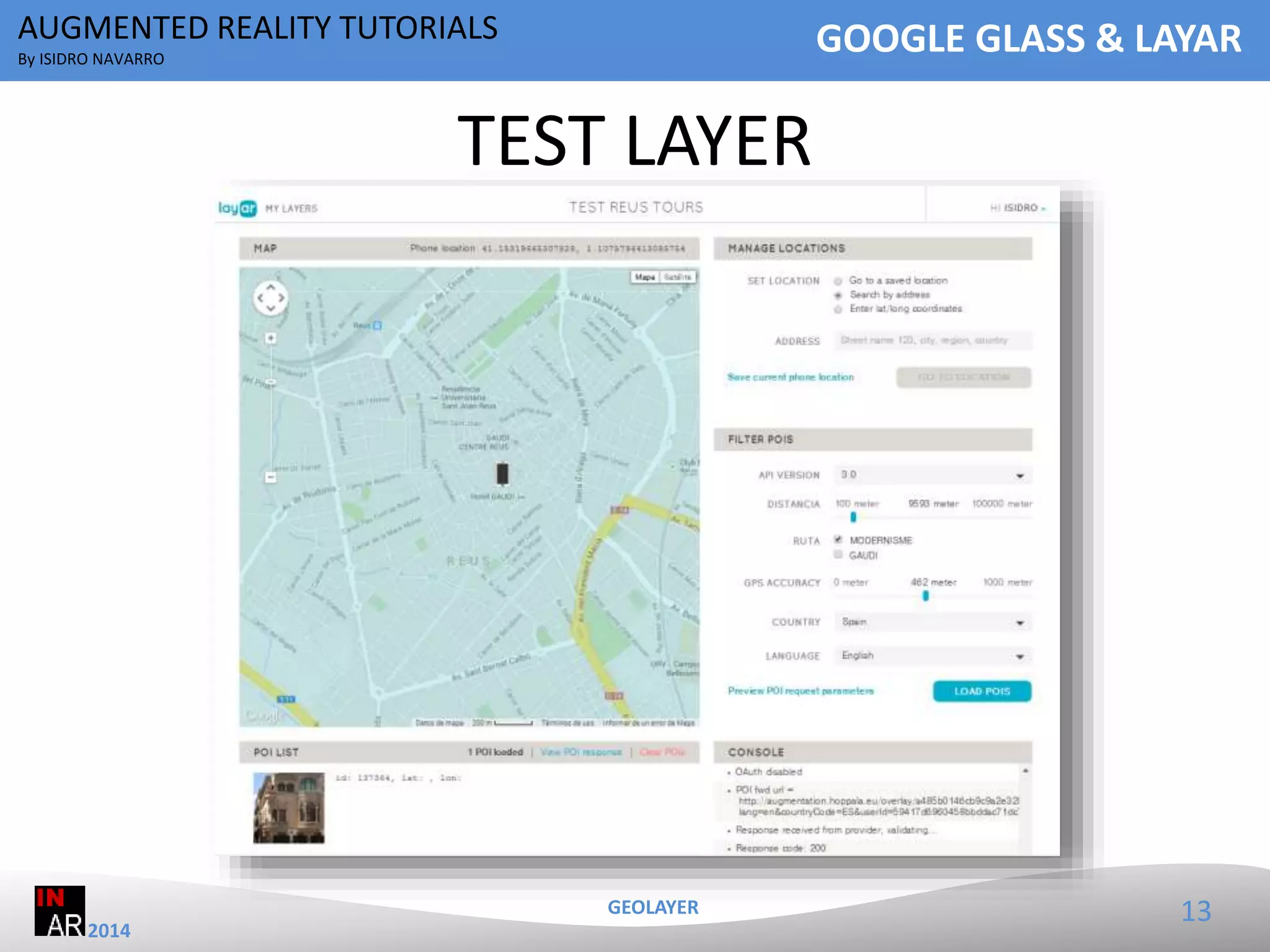Augmented Reality Tutorial 2 Layar Geolayer & Google Glass | PPTX ...