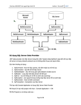 2.gioi thieu co ban ado.net cho nguoi lap trinh c# | DOCX