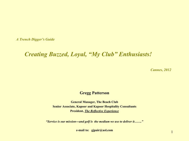 Gregg Patterson delivering the buzz | PPT