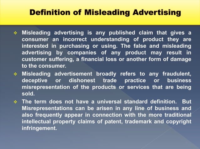 Misleading Advertising Strategies: Issues and Challenges | PPTX