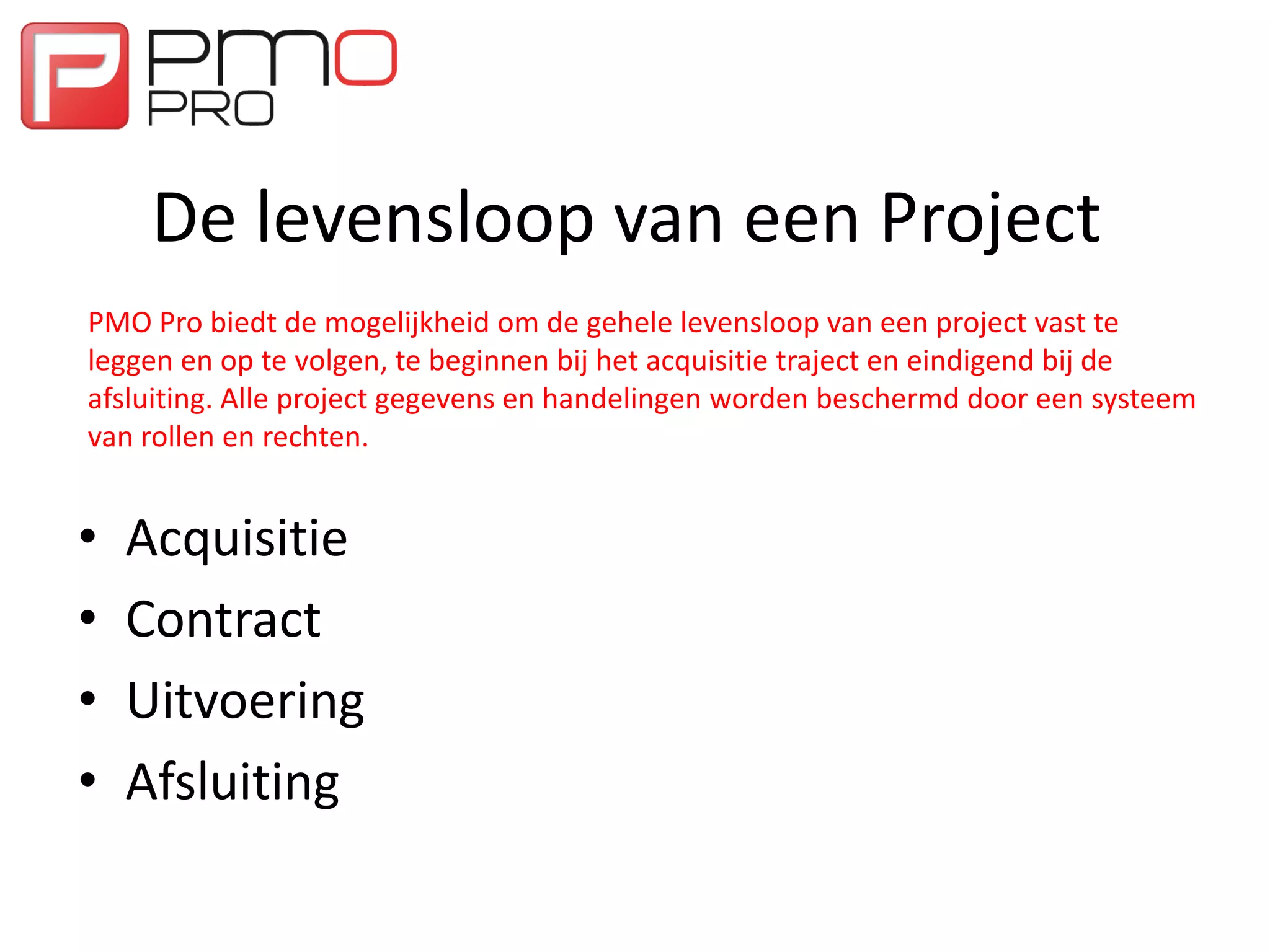 PMO Pro - Hoofdlijnen | PPT