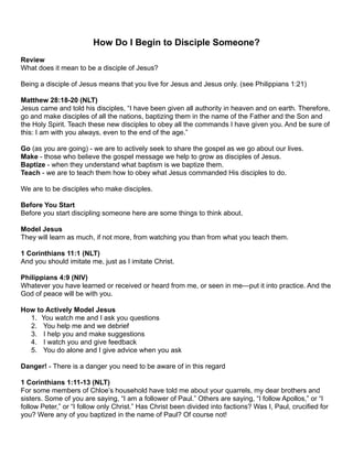 2. How Do i begin to Disciple Someone? Notes Letter Sized | PDF ...