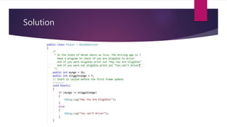 IF Else logic in c# | PPTX